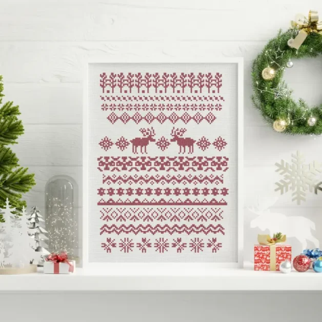 12 Free Simple Christmas Cross Stitch Borders: Adding Festive Charm to ...