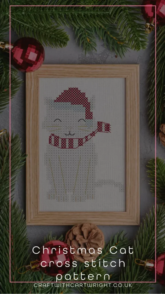 Christmas Cat cross stitch pattern - Craft with Cartwright