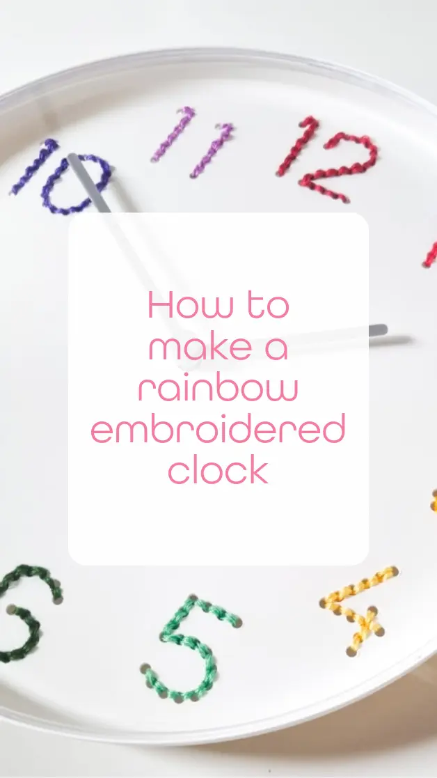 How to make a rainbow embroidered clock - Craft with Cartwright